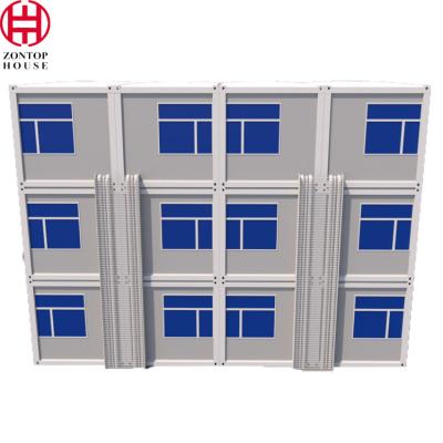 China Zontop China 4 Bedrooms Luxury Prefabricated Modern Quick Concrete 20ft Container Homes 2 Story Prefab House for sale