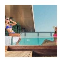 China Plastic Customized Swimming Pools for Transparent Skyline Infinity Glass Rooftop View for sale