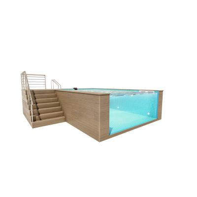 China Clear Pool Window Prefabricated Steel Frame Container Pool for Above Ground Swimming for sale