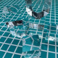 China Plastic Customized Swimming Pools for Transparent Skyline Infinity Glass Rooftop View for sale