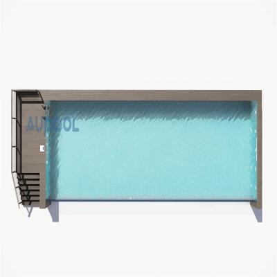 China Transparent Finished Prefab Swimming Pool Humanized Design and Salt Chlorine Generator for sale