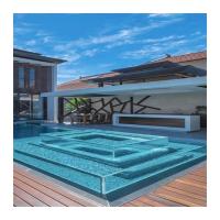 China Acrylic Plexiglass Pool Fence Panels for Pressure Resistant Swimming Pool Enclosure for sale