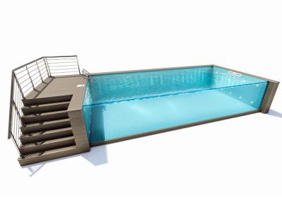 China Outdoor Clear Acrylic Prefabricated Swimming Pool with Customized Panel Thickness for sale