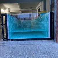 China Customized Stainless Steel Above Ground Pool with Coffee Color Wood Plastic Board for sale