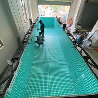 China Customized Stainless Steel Above Ground Pool with Coffee Color Wood Plastic Board for sale