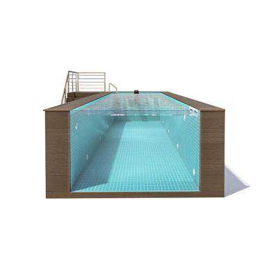 China 24m3 Pool Water Capacity Acrylic Swimming Pool Glass Walls with 90mm Thickness for sale