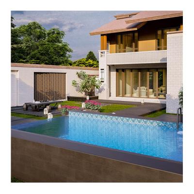 China Lucite Acrylic Above Ground Modular Container Home Pool with Clear Wall Window Design for sale