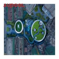 China Cast Acrylic Panel Two Rings PVC Transparent Blue Large Adult Inflatable Pool Outdoor for sale