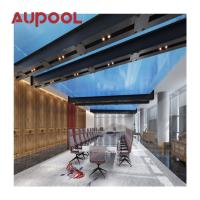 China Cast Acrylic Panel Two Rings PVC Transparent Blue Large Adult Inflatable Pool Outdoor for sale