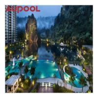 China Cast Acrylic Panel Two Rings PVC Transparent Blue Large Adult Inflatable Pool Outdoor for sale