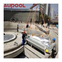 China Cast Acrylic Panel Two Rings PVC Transparent Blue Large Adult Inflatable Pool Outdoor for sale