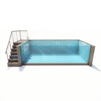 China Modular Prefab Luxury Swimming Pool with Acrylic Panel Window and Mosaic Pattern Panels for sale