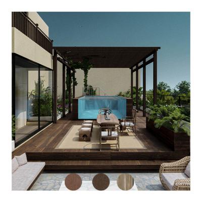 China Custom Outdoor Living Solution Prefab Wooden Villa with Acrylic Swimming Pool in India for sale