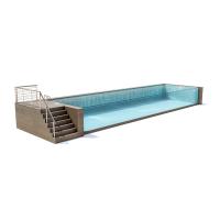 China Cutting Service Steel Structure Prefab Pool with 100mm Acrylic Window from AUPOOL OEM for sale