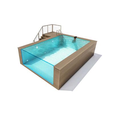 China High Light Transmission Portable Living Modular Shipping Container Pool for Garden for sale