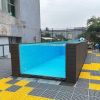 China High Light Transmission Custom Color Prefab Acrylic Pool with Transparent Panel Window for sale