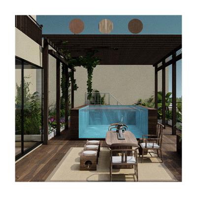 China Lucite Acrylic Material Above Ground Swimming Pool with Pool Window and Infinity Design for sale