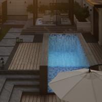 China Lucite Acrylic Material Above Ground Swimming Pool with Pool Window and Infinity Design for sale
