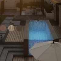 China Lucite Acrylic Material Above Ground Swimming Pool with Pool Window and Infinity Design for sale