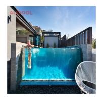 China 7.8M Rectangle Large Family Fiber Glass Spa Outdoor Infinity Fiberglass Swimming Pool for sale