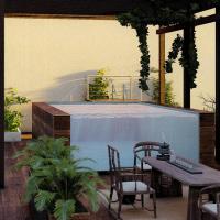 China 18Ft Above Ground Swimming Pool with Metal Frame and Acrylic Window in Transparent Color for sale