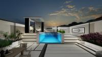 China Transform Your Outdoor Space with AUPOOL's Clear Acrylic Panel Fiberglass Swimming Pool for sale