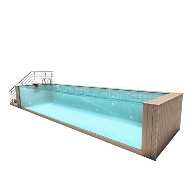 China Portable Stainless Steel Pool with High Light Transmission and Endless Water Jet System for sale