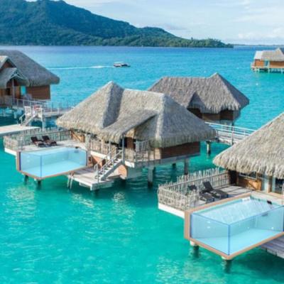 China Clear Inner Container FRP Materials Prefab Swimming Pool for Luxury Water Villa Resort for sale