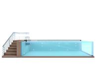 China Wood plastic board coffee color above ground luxury swimming pools for holiday villages for sale