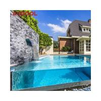 China Family Swimming Pool Long 8 Meter Outdoor Massage Spa with Endless Acrylic Glass Pool for sale