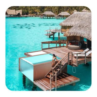 China Resort Villa Hotel Swimming Pool with Pool Window Prefab Modular and 100mm Thickness for sale