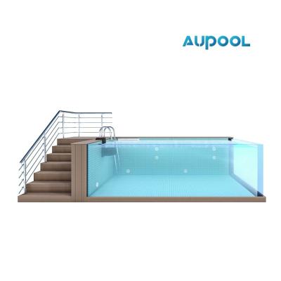 China Customized Acrylic Panel Thickness Carbon Fibre Glass Backyard Inground Swimming Pool for sale
