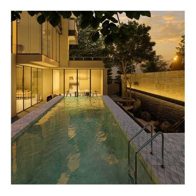 China Customized Acrylic Panel Thickness Coffee Color Fibreglass Backyard Sky Lap Pool Design for sale