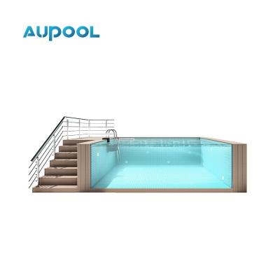 China Family Prefab Swimming Pool with Acrylic Clear Panel Window Easy-set and TUV Certified for sale