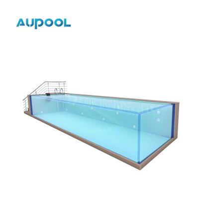 China Backyard Luxury Swimming Pool Glass Above Ground Acrylic Panel Prefab with 100MM Thickness for sale