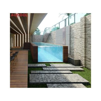 China Fiberglass Outdoor Swimming Pool with Quick Assembly and 100MM Acrylic Window Thickness for sale