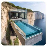 China Fiberglass Acrylic Swimming Pool for Customer's Demand and Clear Outdoor Glass Panels for sale