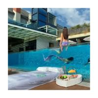 China Transparent Plastic Sheet Gym Pool Thick Glass Acrylic Swimming Pool with Air Pump for sale