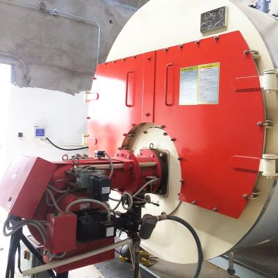 China 2-Tons Industrial Gas Hot-water Boiler Automatic Energy Save Fire Tube Structure Horizontal Low Pressure High Efficiency Long for sale