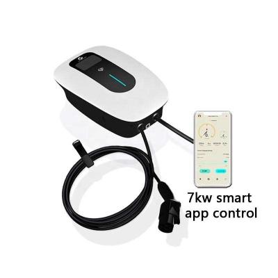 China RFID 4G WiFi  AC EV Charger Wall Mount 7kw for sale