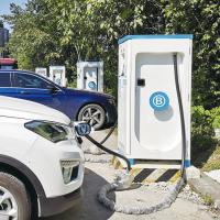 China OEM Weatherproof DC EV Charger FCC Electric Vehicle Charging Pile APP Control for sale