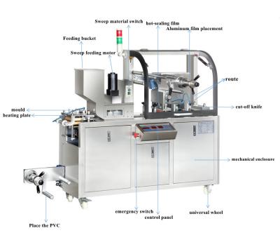 China DPP-80 Automatic Tablet Blister Packing Machine 2400 Plates/H for Pharmaceutical and Food Packaging for sale