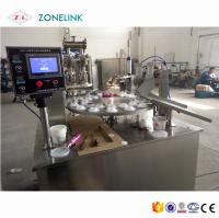 China Rotary Gelato Ice Cream Cup Filling Sealing Machine 220V 2.5KW for Food Shop for sale