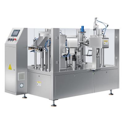 China Paper Packaging Material Doypack Filling Sealing Machine for Fruit Jam and Tomato Paste for sale