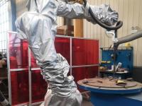 China Customized Flame Retardant Heat Insulation Robot Protective Clothing for KUKA FANUC Yaskawa Welding Foundry for sale