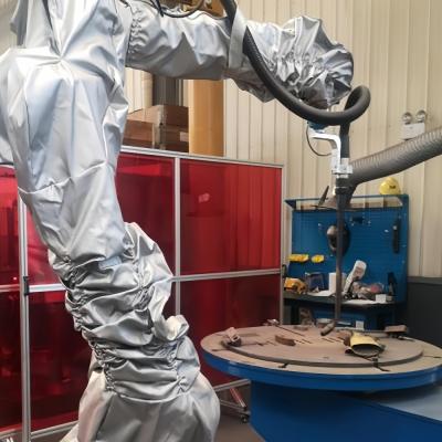 China Industrial Robot Protective Suit Flame Retardant Heat Insulation Anti Metal Spatter High Temp Resistant Welding Robot Cover for sale