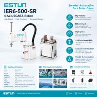 China High Speed and Precision ESTUN IER6-500-SR 4 Axis 6kg Payload 500mm Reach SCARA Robot with CNGBS Gripper for Pick and Place for sale