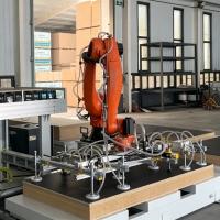 China KUKA KR140 R3200-2 PA 5Axis Robotic Arm Sheet Palletizing Workstation Metal Suction for sale