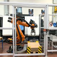 China KUKAKR300 R2700-2 6Axis RoboticArm Solid Round Steel Billets Load & Unload with Pneumatic Gripper for Metal Hot Forging Industry for sale
