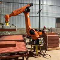 China FullyAutomatic KUKAKR300 R2700-2 6Axis RoboticArm Brick Palletizing Application with Metal Suction Cup for Construction Industry for sale